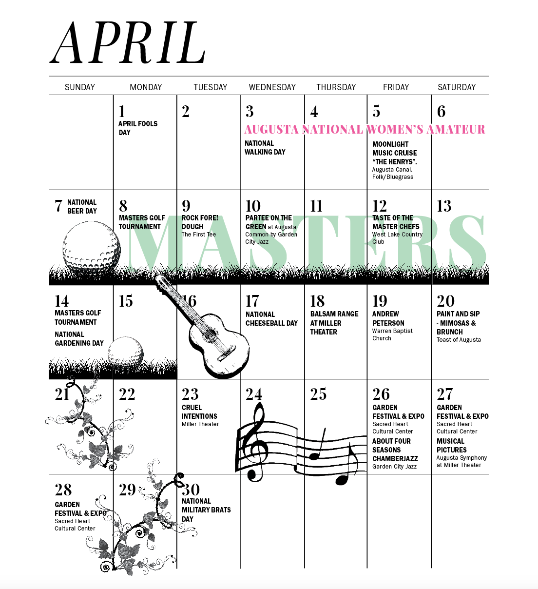 April 2019 Calendar of Events - Augusta Magazine